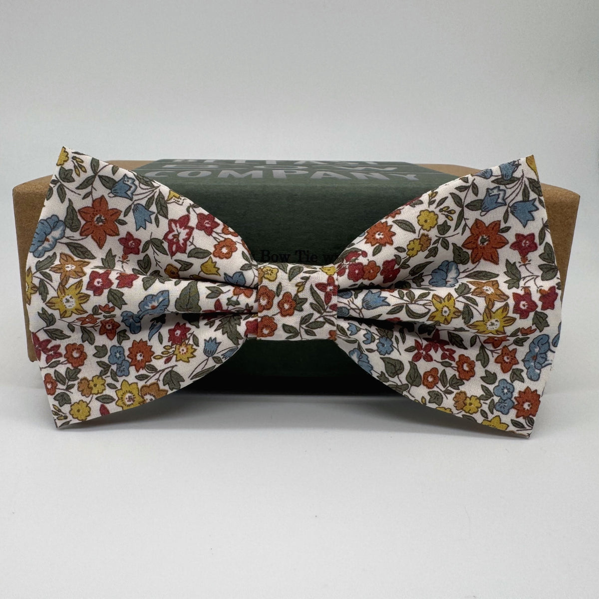 Liberty of London Bow Tie in Orange & Blue Floral - Belfast Bow Company