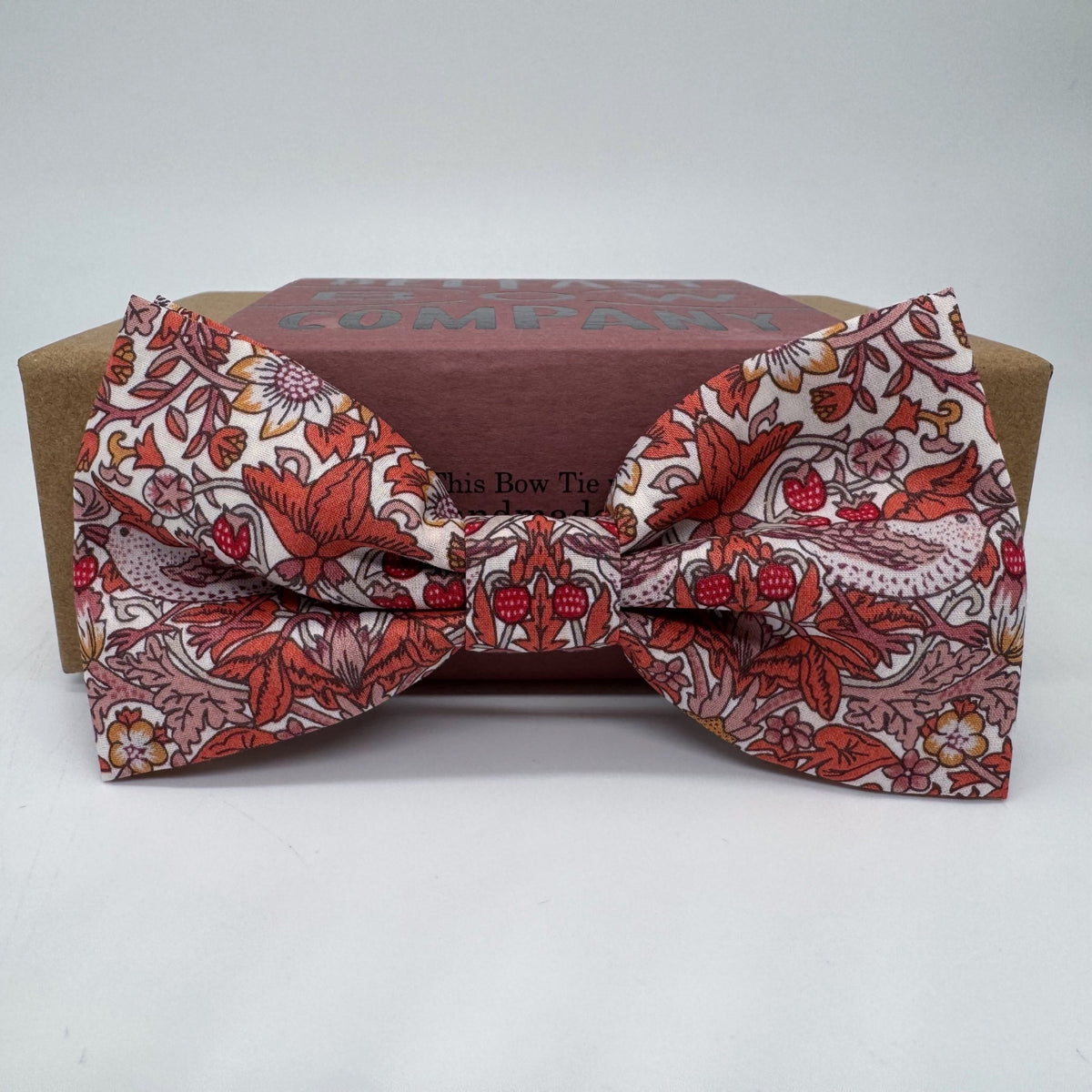 Liberty of London Bow Tie in Sienna Red Strawberry Thief - Belfast Bow ...