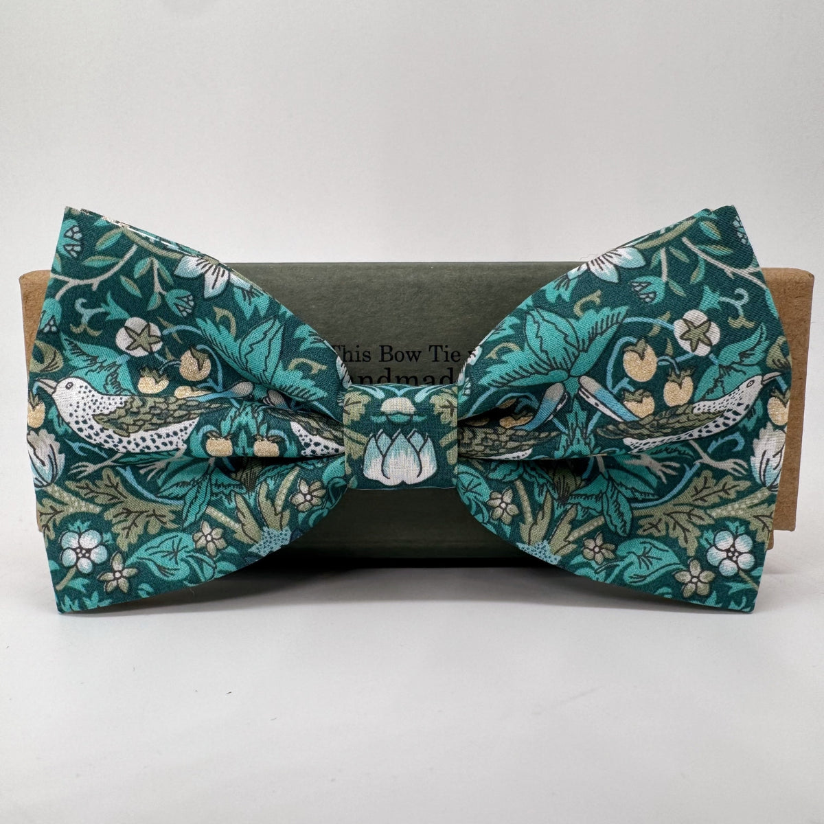 Liberty of London Bow Tie in Teal Green Strawberry Thief - Belfast Bow ...