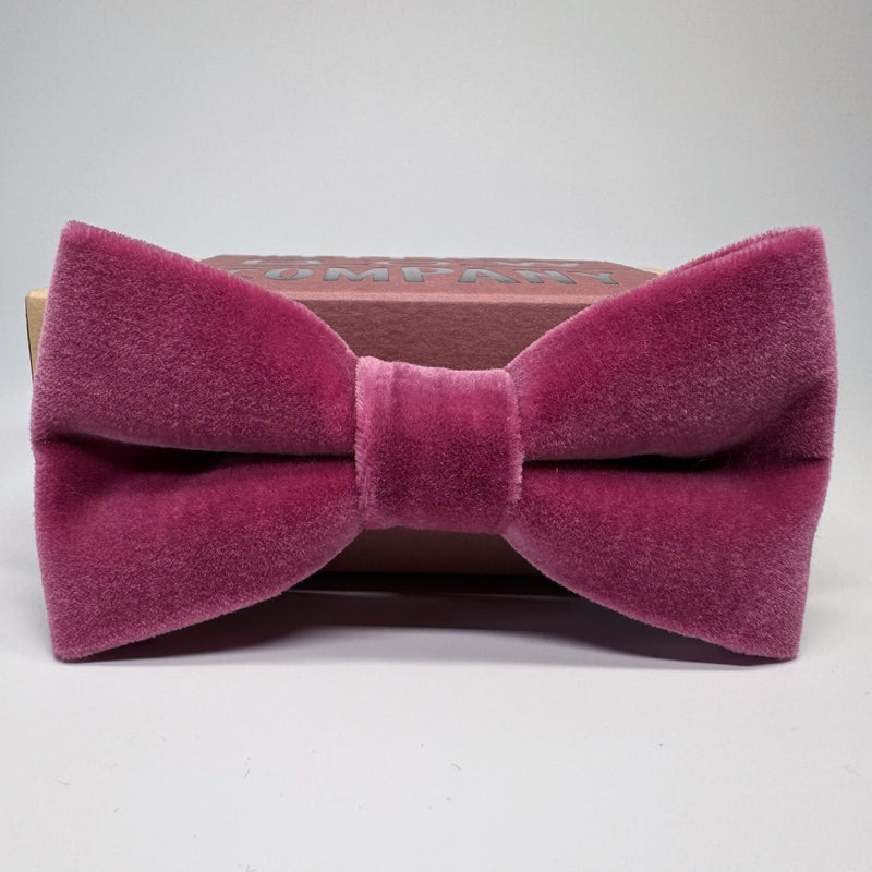 Rose Pink Velvet Bow Tie - Belfast Bow Company