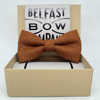 Tweed Bow Tie in Burnt Orange - Belfast Bow Company