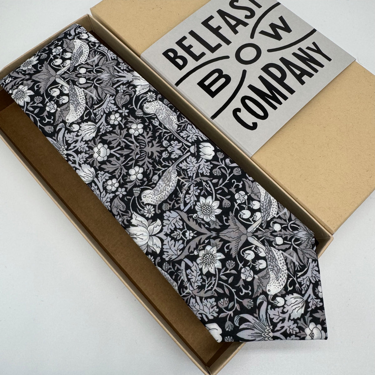 Liberty of London Tie in Black Bird Motif - Belfast Bow Company