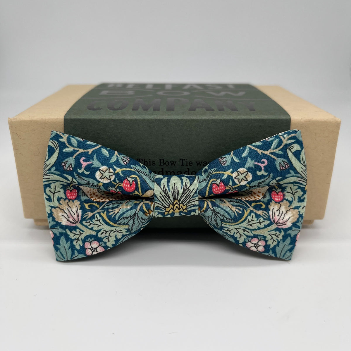 Boys Liberty of London Bow Tie in Green Strawberry Thief - Belfast Bow ...