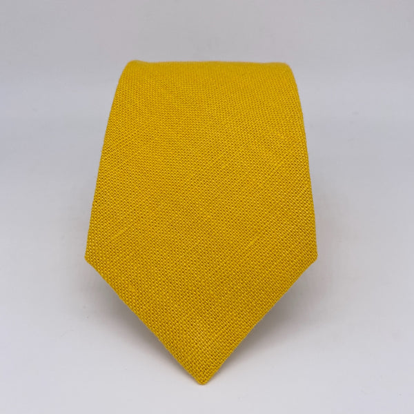Irish Linen Tie in Mustard Yellow - Belfast Bow Company